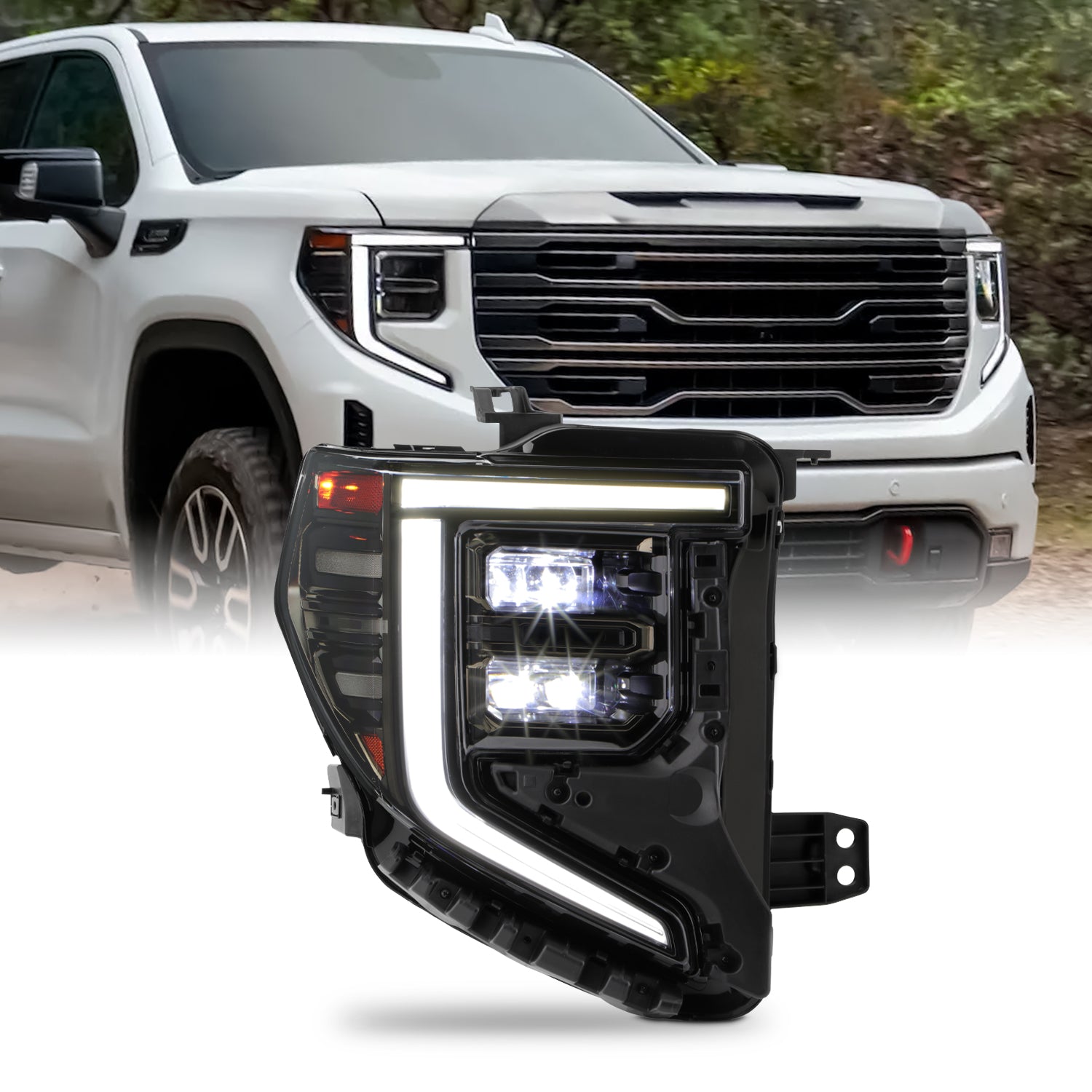 AKKON - Fit 2022 2023 2024 GMC Sierra 1500 22-24 AT4/ AT4x Full LED DR